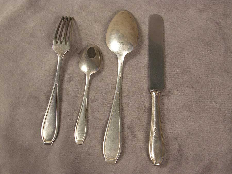 Rare Heinrich Himmler 4 piece informal silverware set by WMF